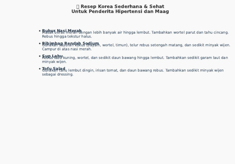 Poster Resep Korea Sehat | PDF
