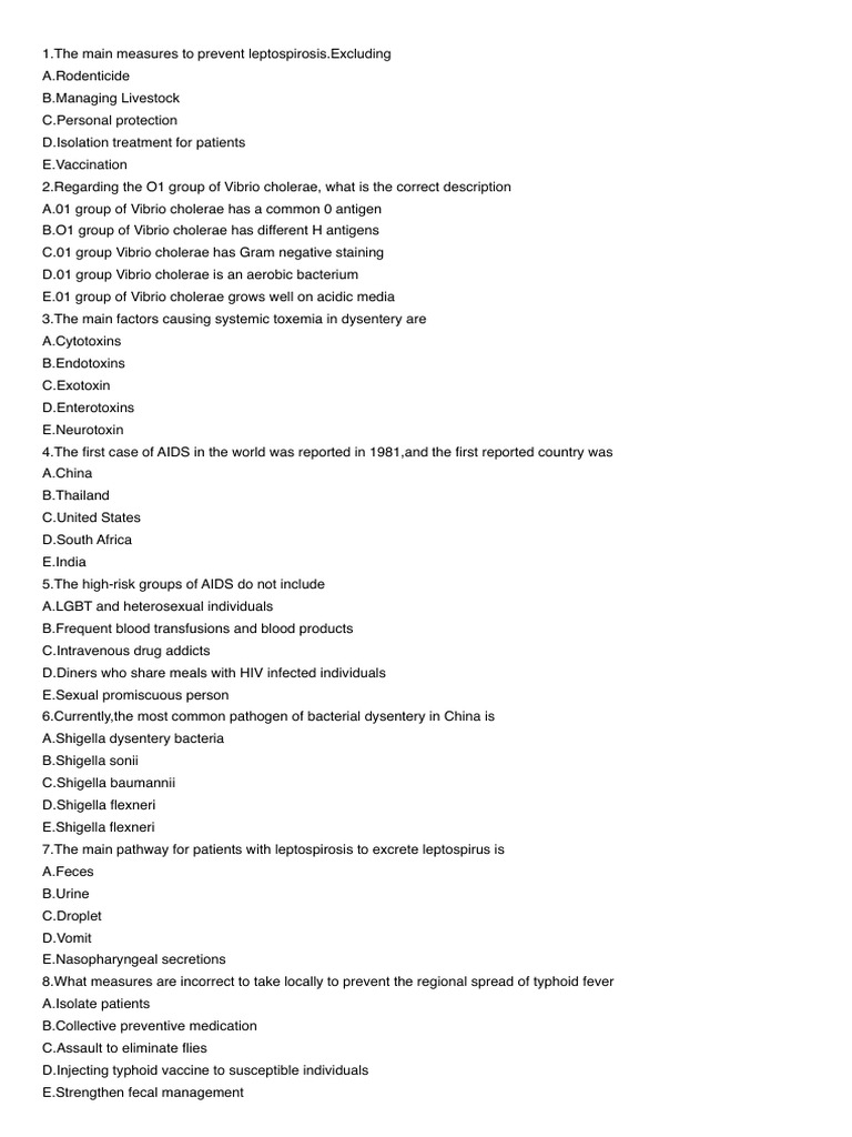 Infections disease mcq | PDF