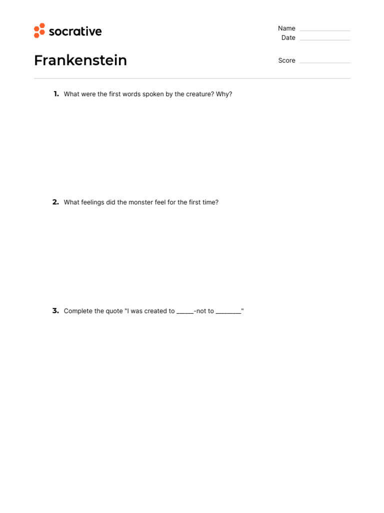 Quiz Frankenstein | PDF