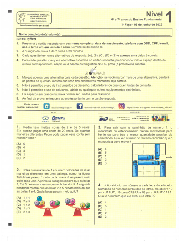 Obmep - Nivel 1 | PDF