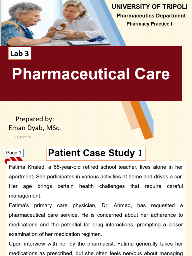 Pharmaceutical Care Plan for Fatima | PDF | Pharmacy | Clinical Medicine