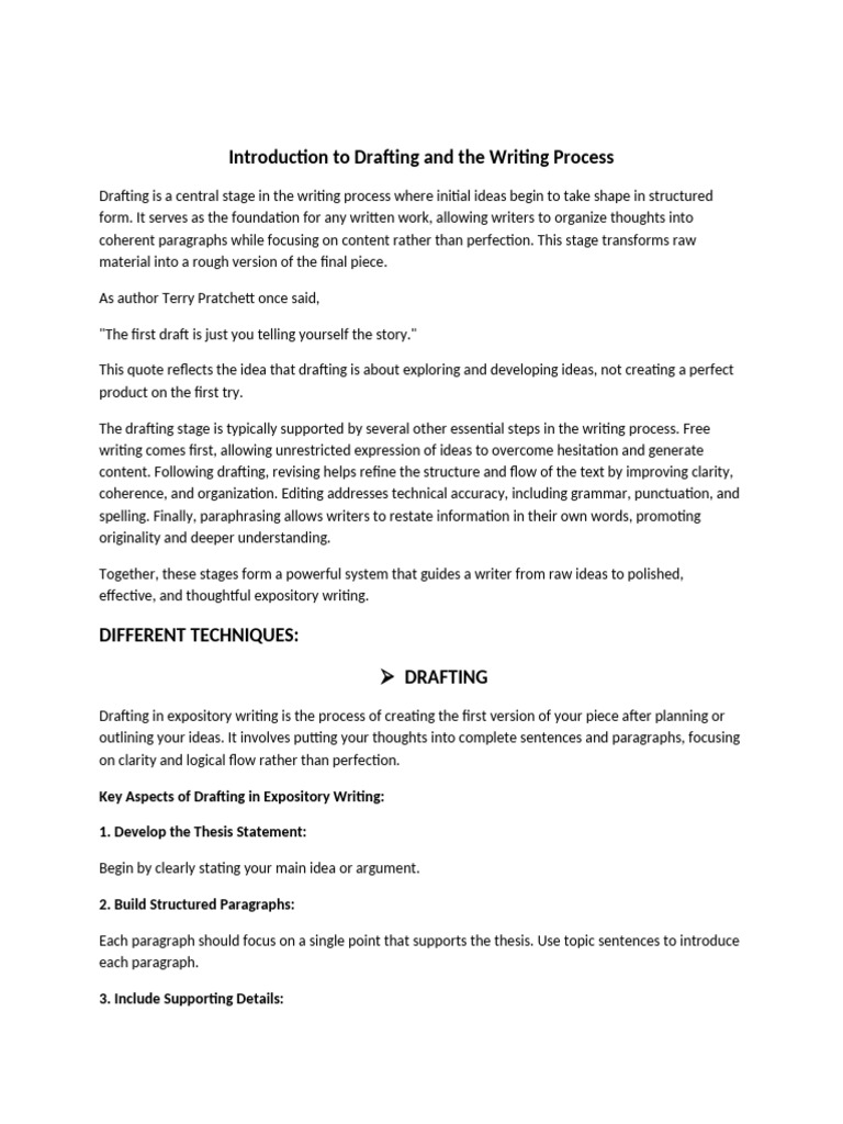 Introduction To Drafting and The Writing Process | PDF | Editing ...