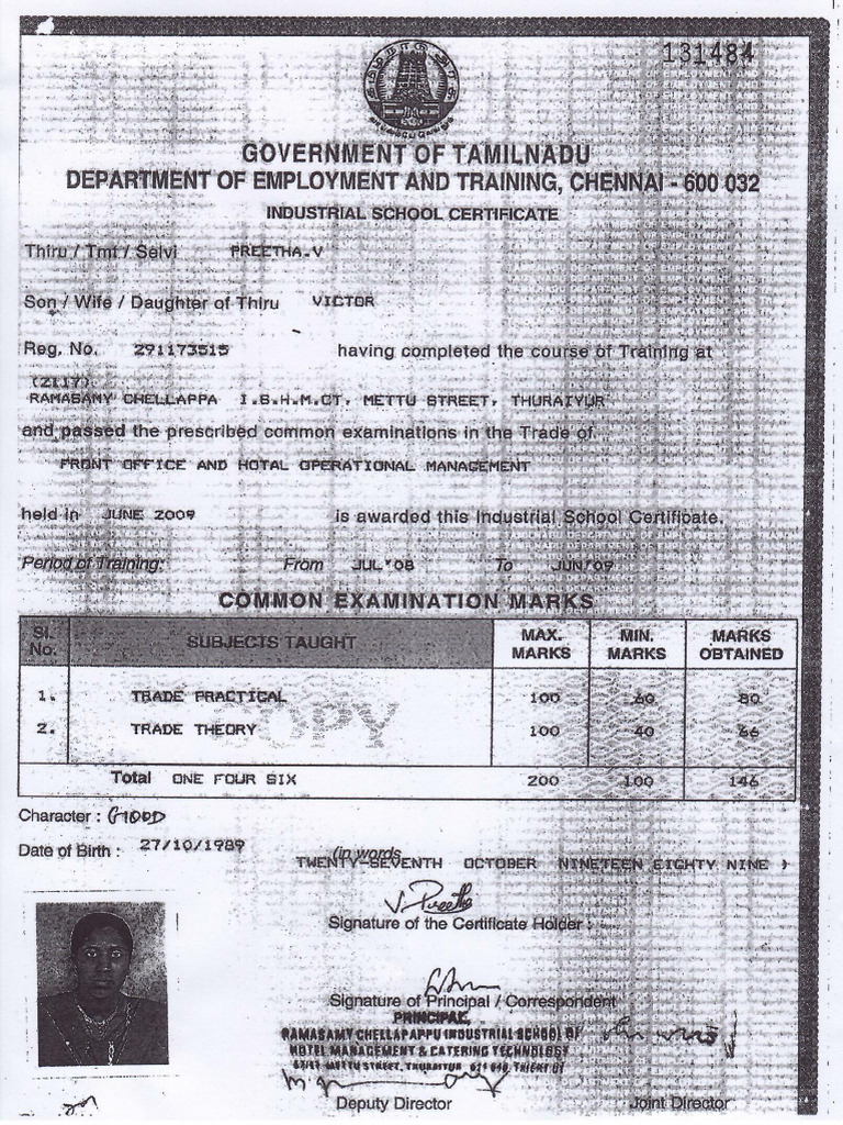 Front Office Certificate | PDF