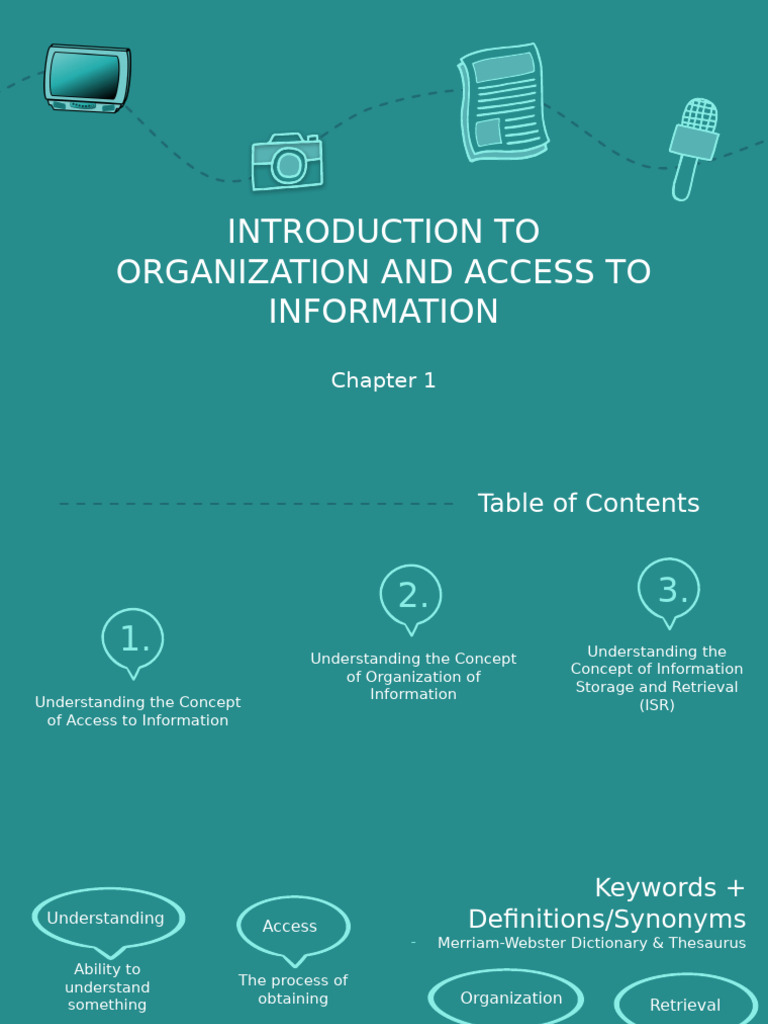 Chapter 1 - Introduction To Organization and Access To Information ...