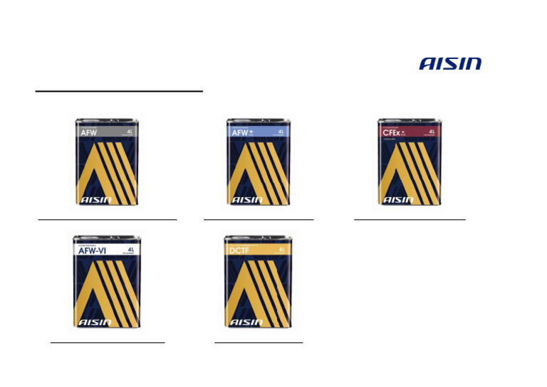 AISIN ATF Application List PDF | PDF