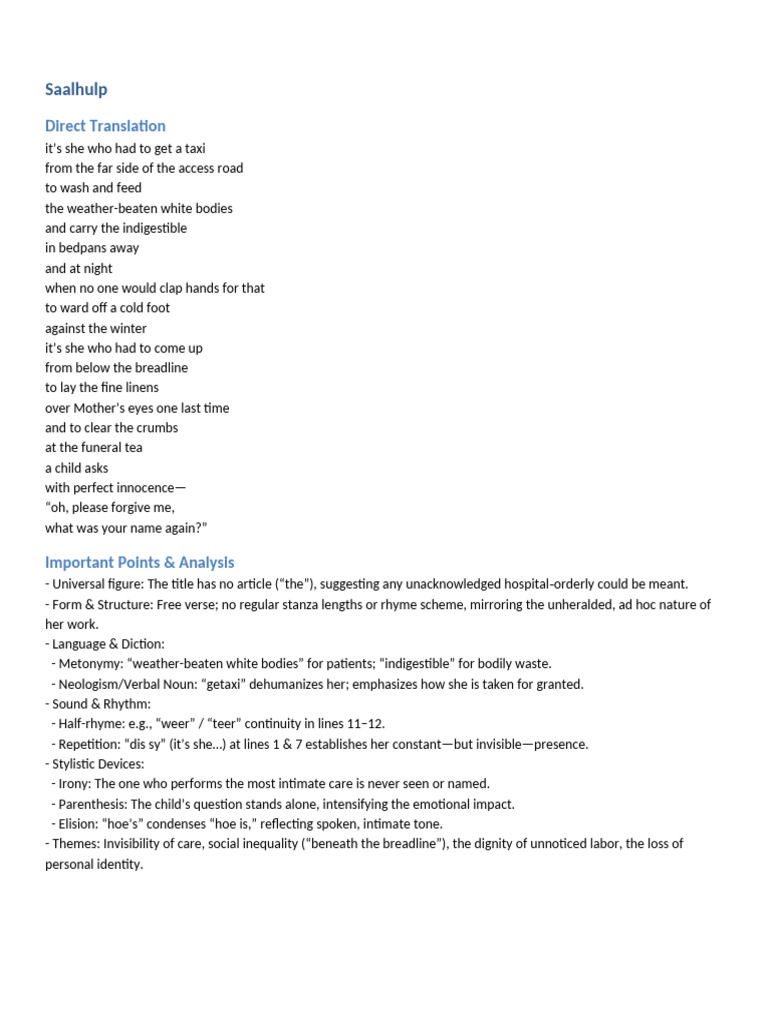 Afrikaans_Poems_Translation_and_Notes | PDF | Linguistics