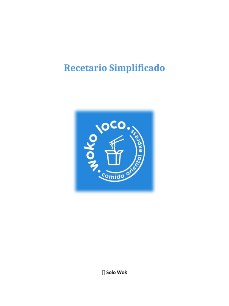 Procesos Simplificados Woko Loco | PDF | Arroz | Cocinando