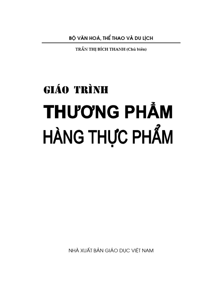 Giáo Trình Thương Phẩm Hàng Thực Phẩm | PDF