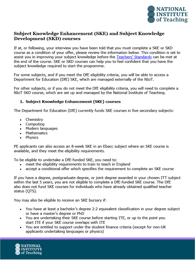 SKE Guidance 2025 | PDF | Academic Degree | Educational Stages