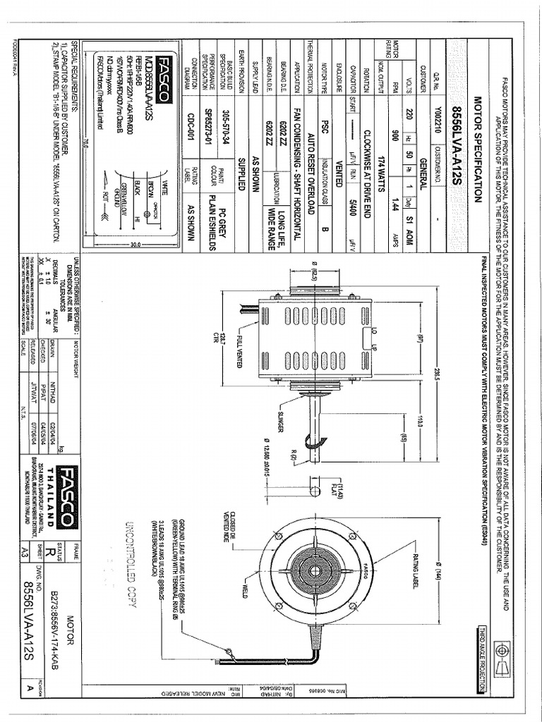 Fasco Motors Drawing Multi Speed | PDF