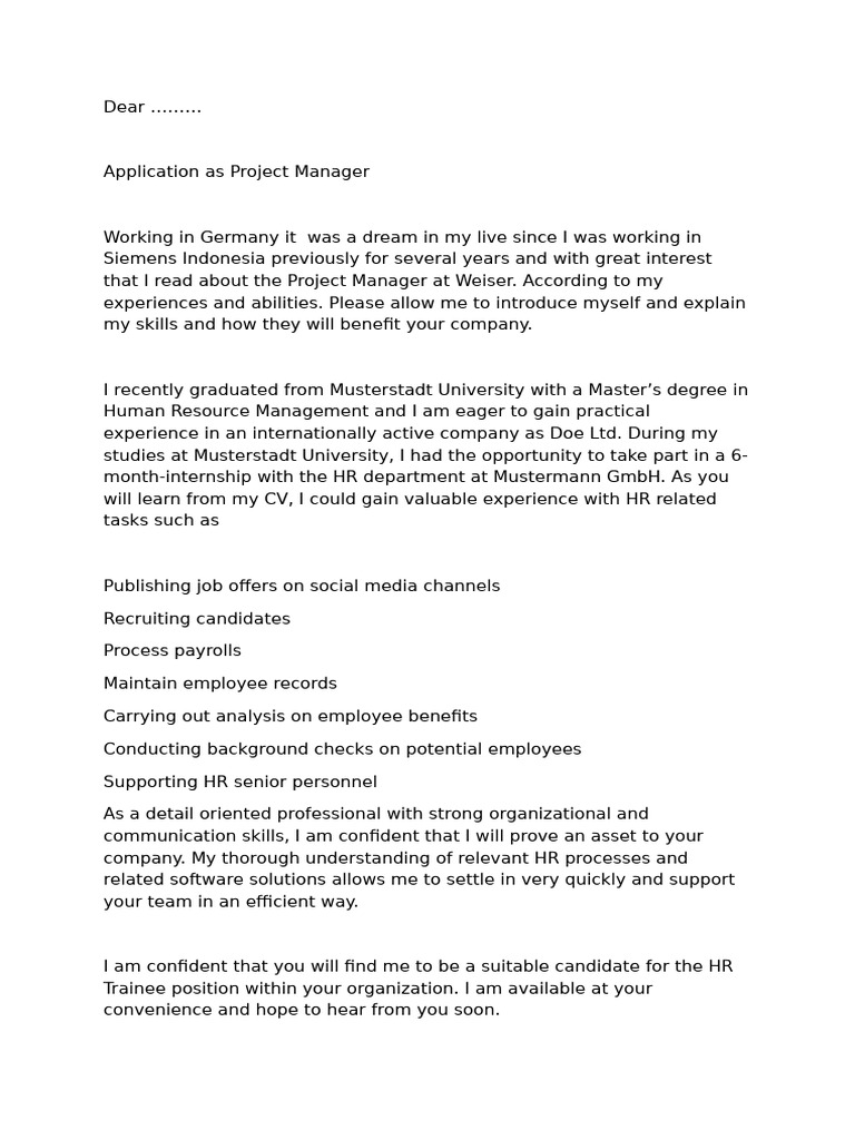 Motivation Letter | PDF