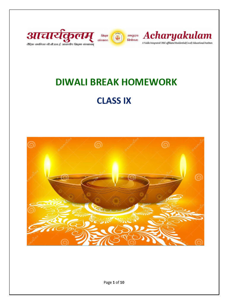 Class IX Diwali Break HHW 2023-24 | PDF | Poverty | Poverty & Homelessness