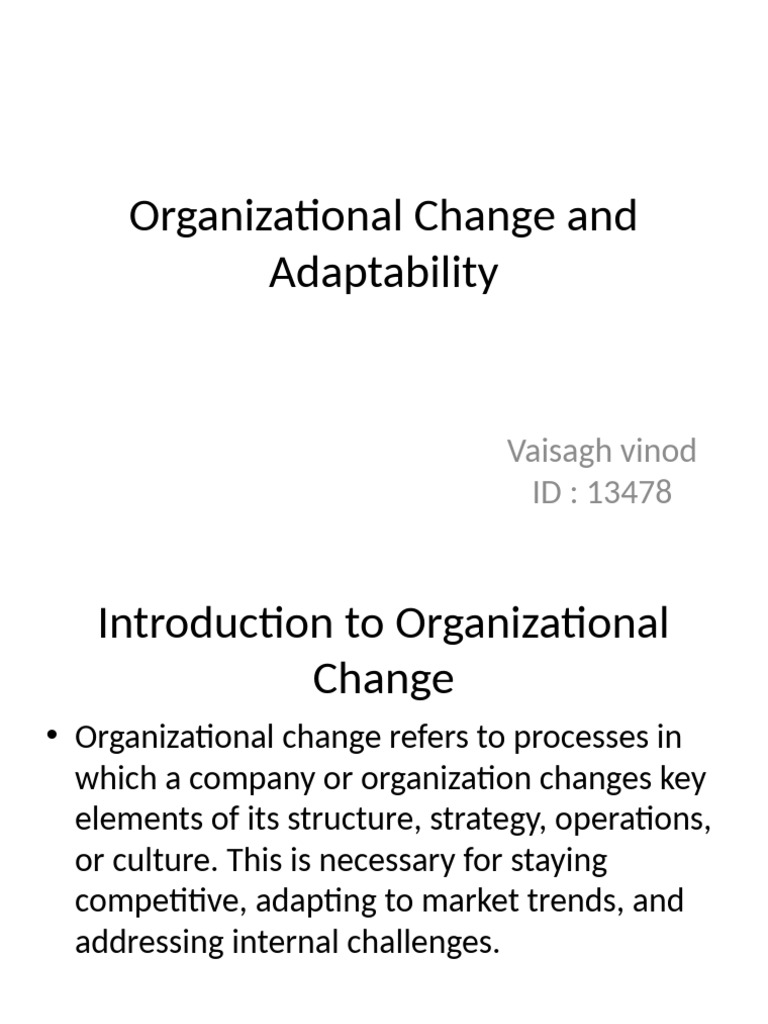 Organizational Change and Adaptability Guide | PDF | Change Management ...