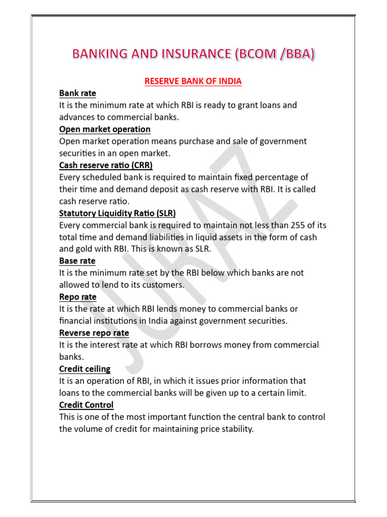 RBI Functions and Monetary Policies Explained | PDF | Reserve Bank Of ...