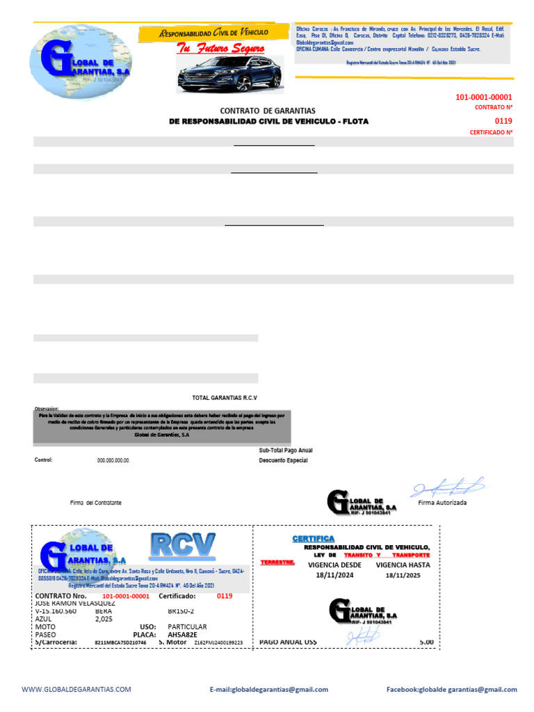 Contrato RCV | PDF