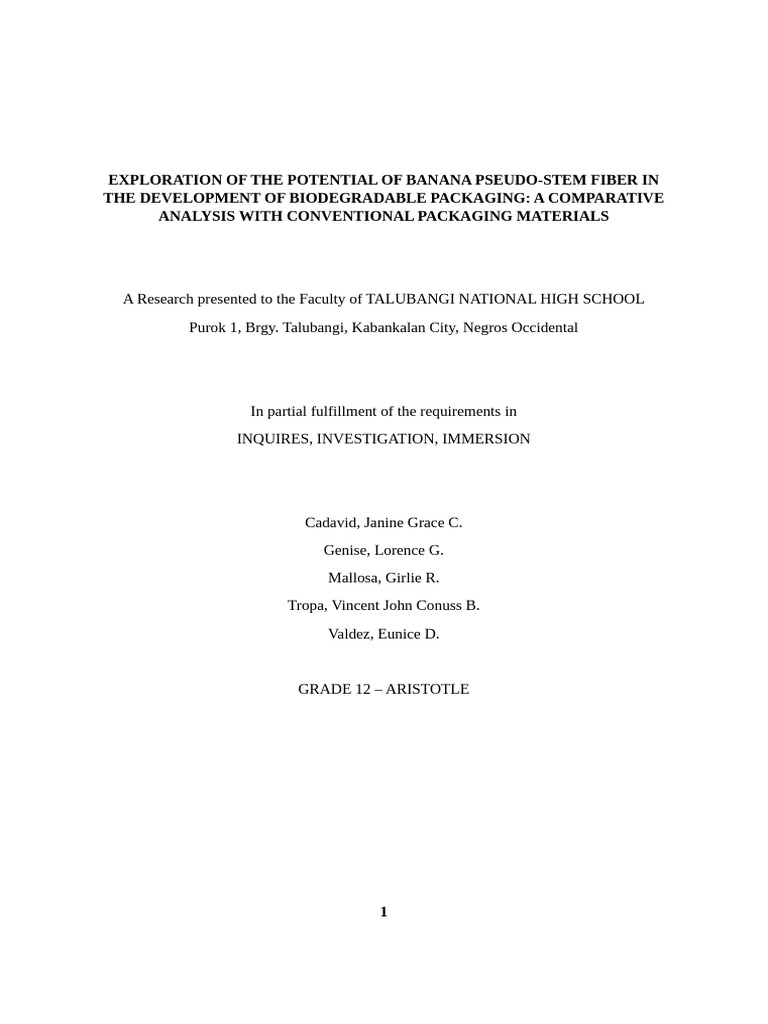 Exploration of The Potential of Banana Pseudo Stem Fiber in The ...