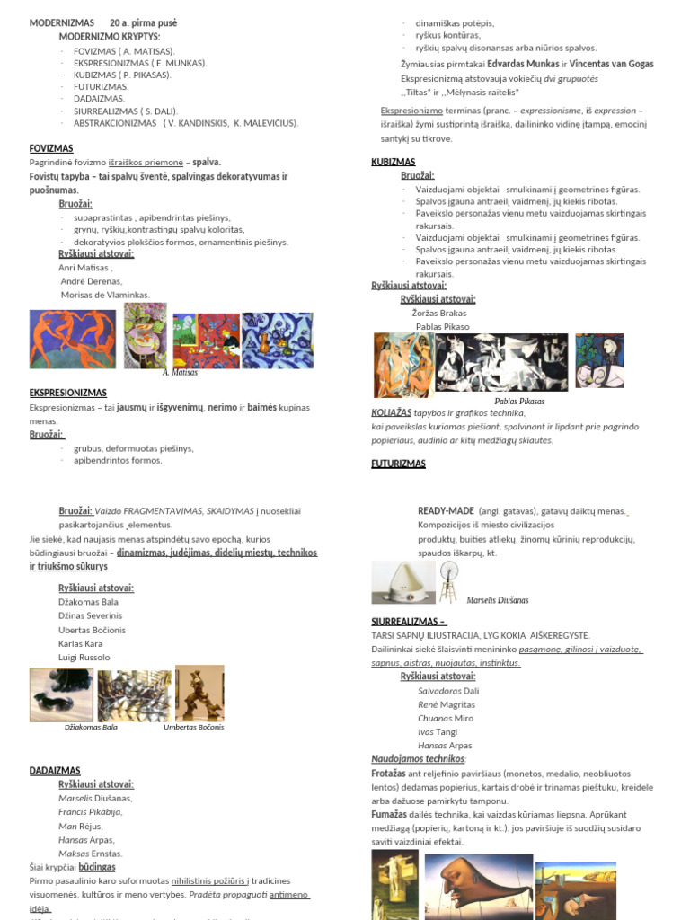 Modernizmas 2kl | PDF