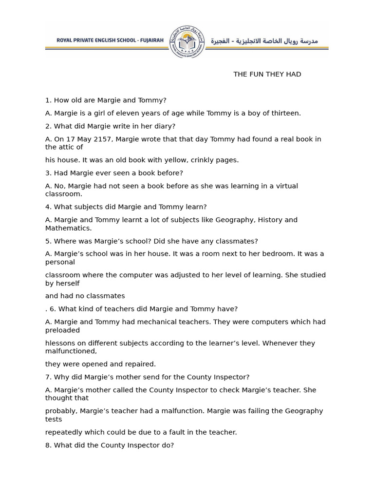 The Fun They Had | PDF