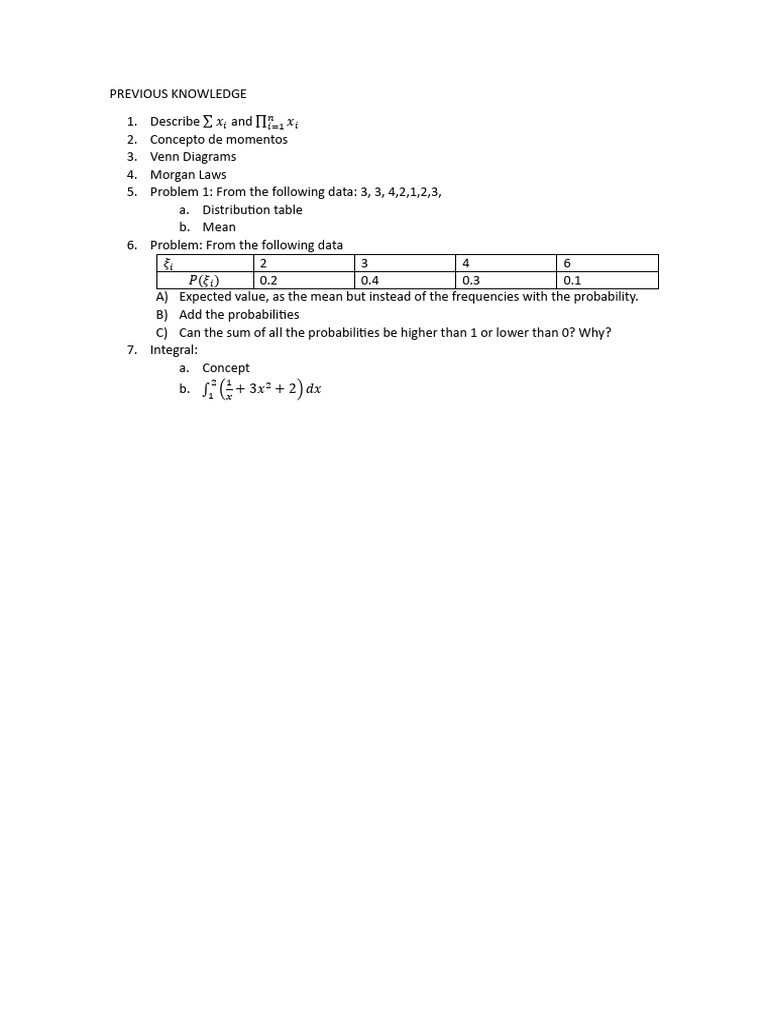 Previous Knowledge Sta | PDF