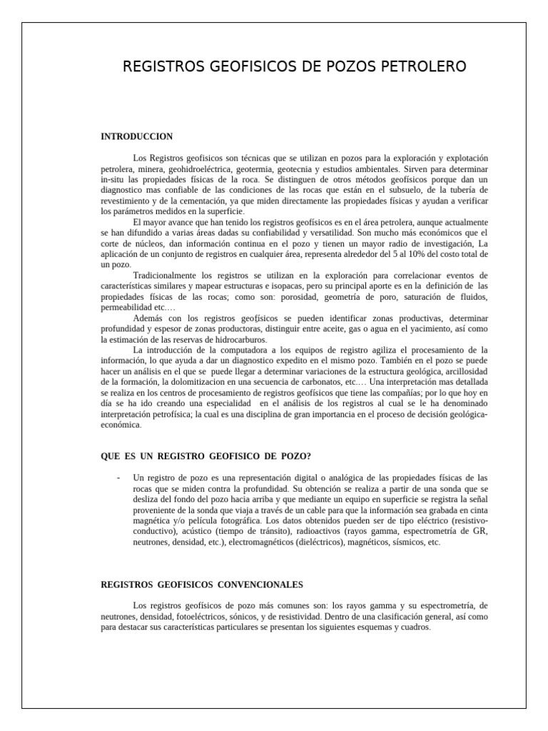 Curso de Registros Geofisicos | PDF | Roca clástica | Caliza