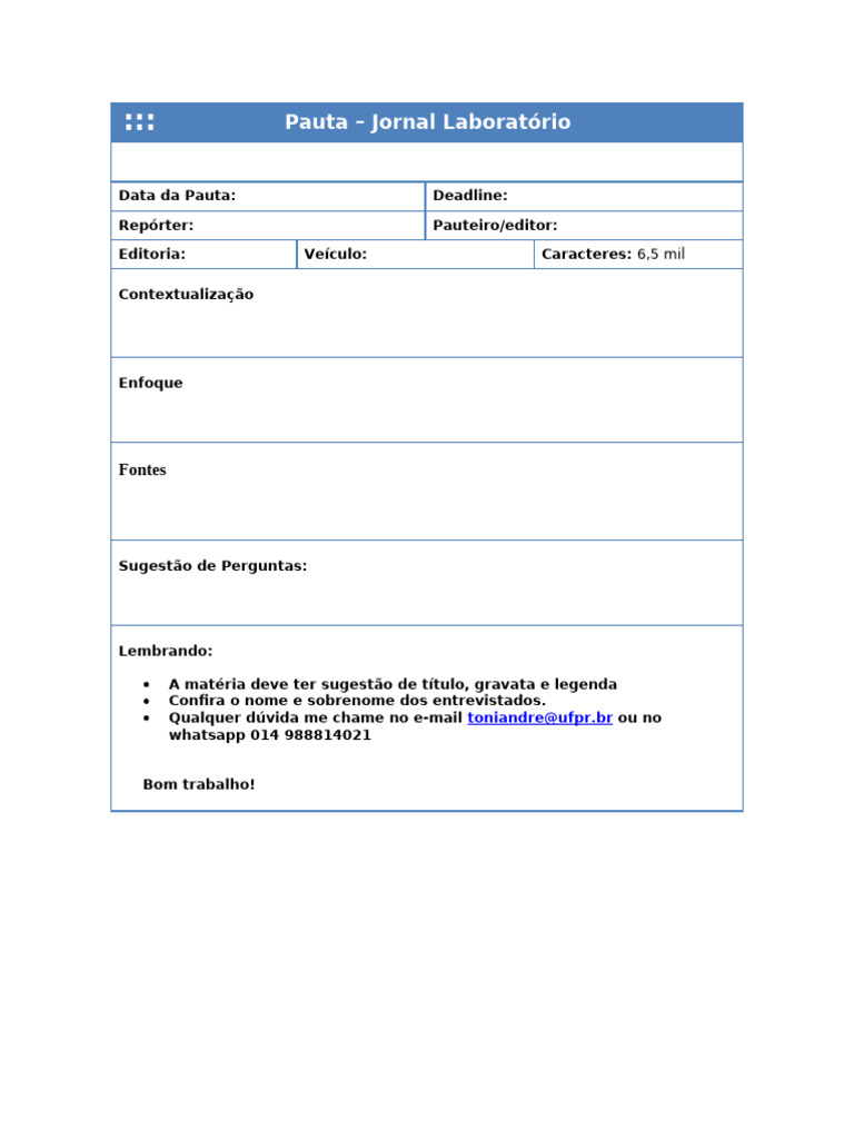 Pauta - Modelo | PDF