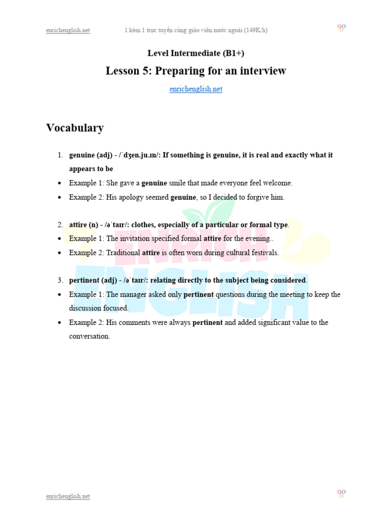 Lesson05 - Preparing For An Interview - Review | PDF | Usability | Responsive Web Design