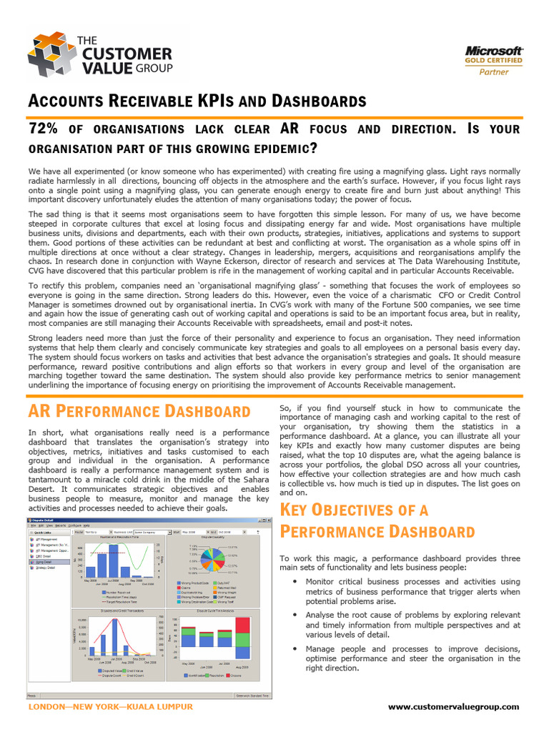 Accounts Receivable KP Is and Dashboard S | PDF | Performance Indicator