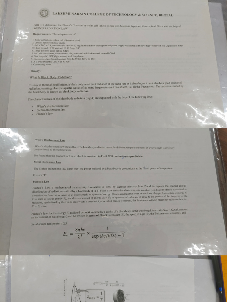 Physics Experiment 1 | PDF