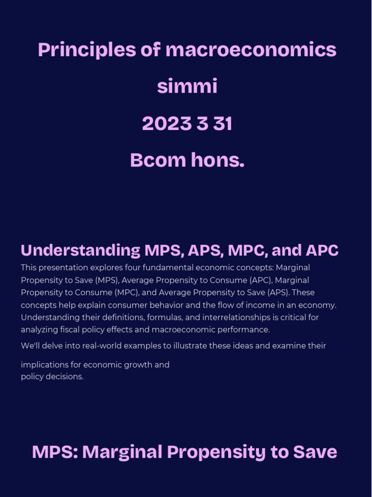 Principles of Macroeconomics Simmi 2023 3 31 Bcom Hons | PDF | Consumption (Economics) | Economies
