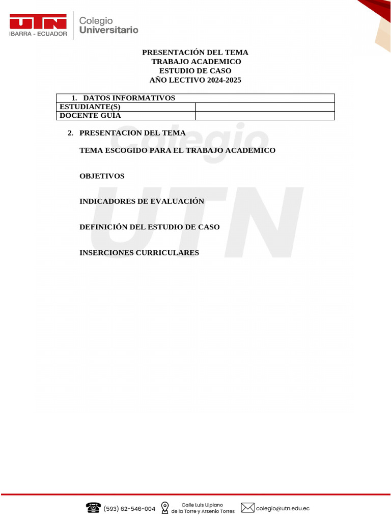 PRESENTACIÓN DEL TEMA 2024-2025 | PDF