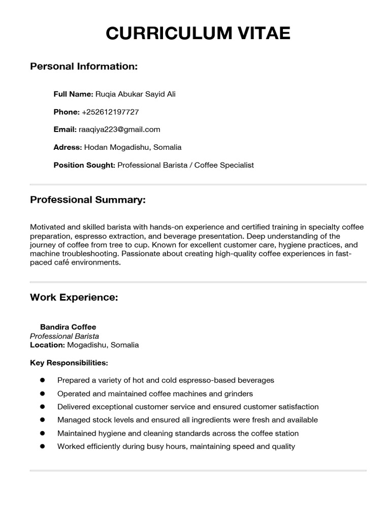 Ruqia CV | PDF