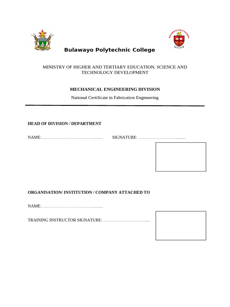 Bulawayo Polytechnic Trainee Information | PDF