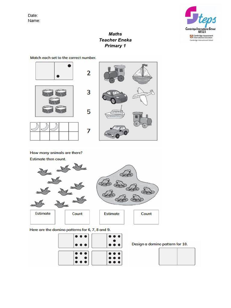 Maths Primary 1 | PDF