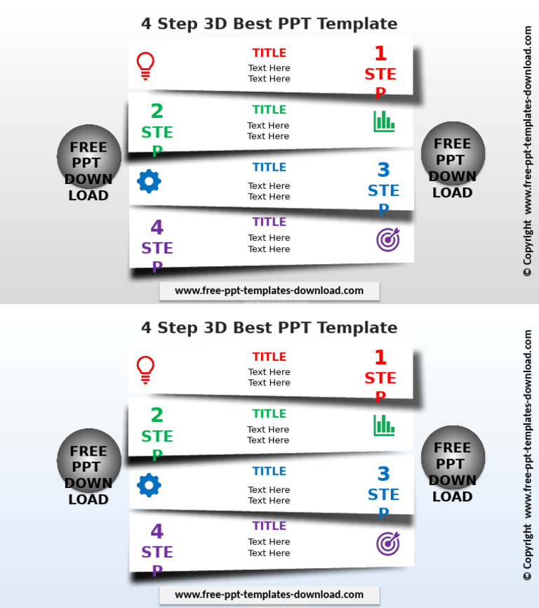 4 Step 3D Best PPT Template | PDF