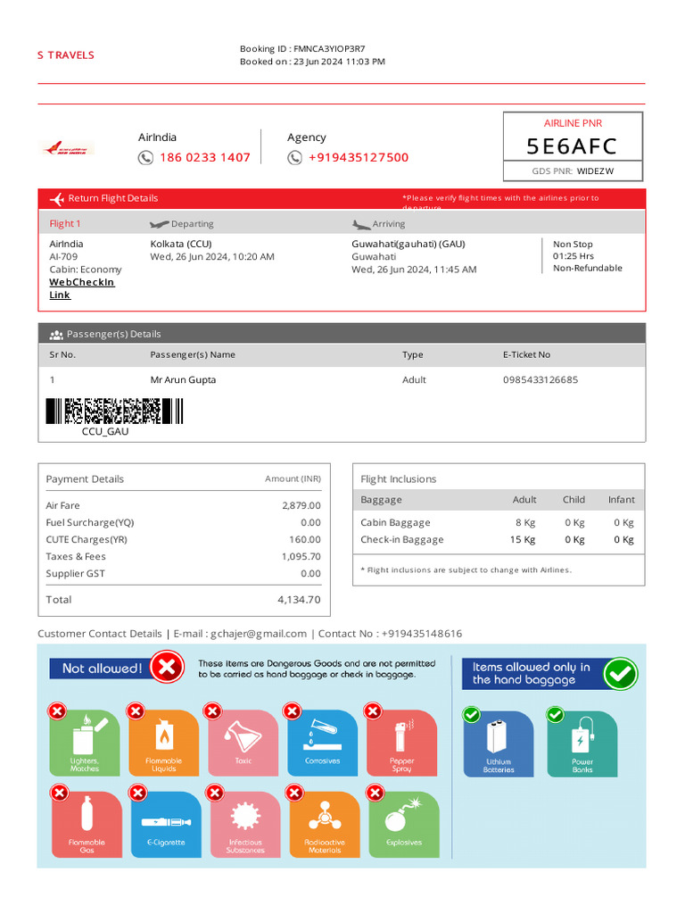 Flight E-Ticket - FMNCA3YIOP3R7 - 5E6AFC - 240624 - 102943 | PDF ...