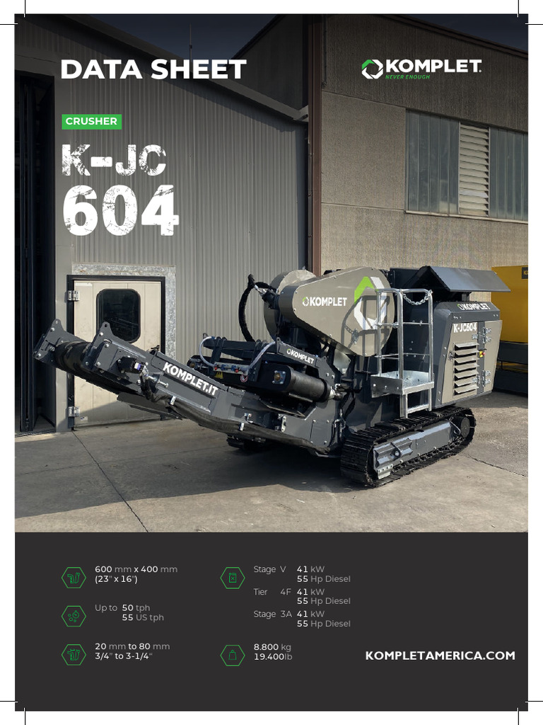Komplet K JC 604 Data Sheet Komplet America | PDF