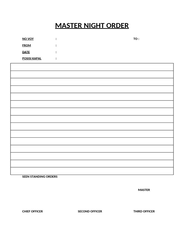 Master Night Order | PDF