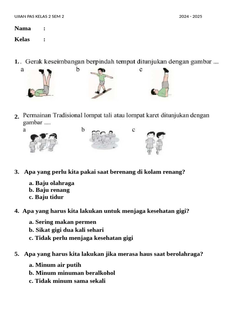 Pas Kelas 2 Sem 2 2024-2025 | PDF