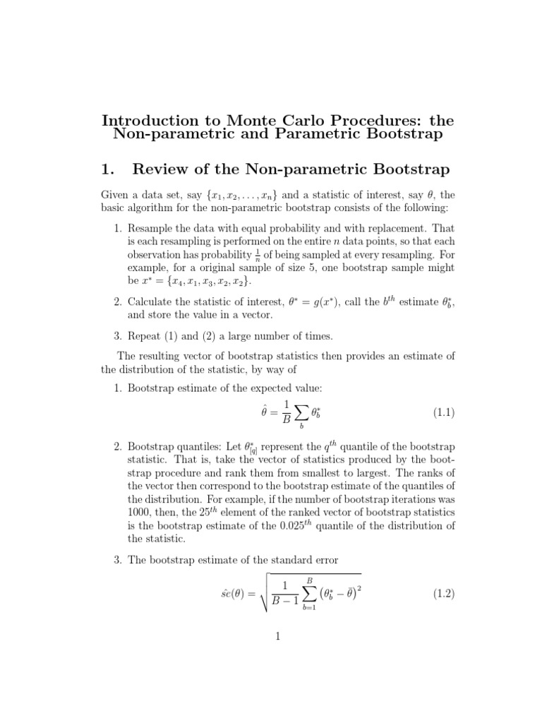 Introduction To Monte Carlo Procedures: The Non-Parametric and ...