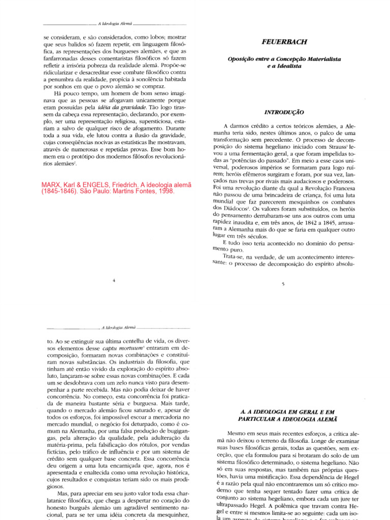 Aula 6 - Marx (Feuerbach, 05-54) | PDF