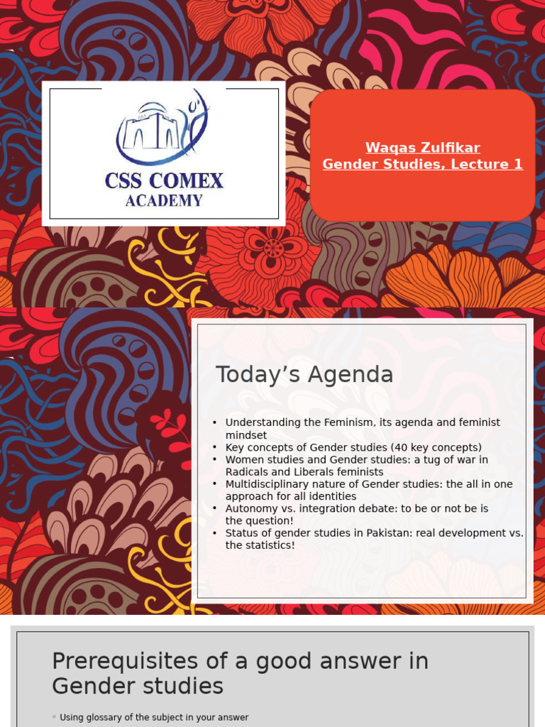COMEX CSS Gender Lecture 1 | PDF | Gender | Gender Studies