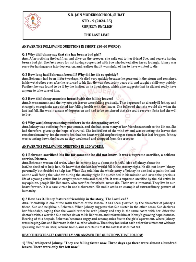 Microsoft Word - The Last Leaf | PDF