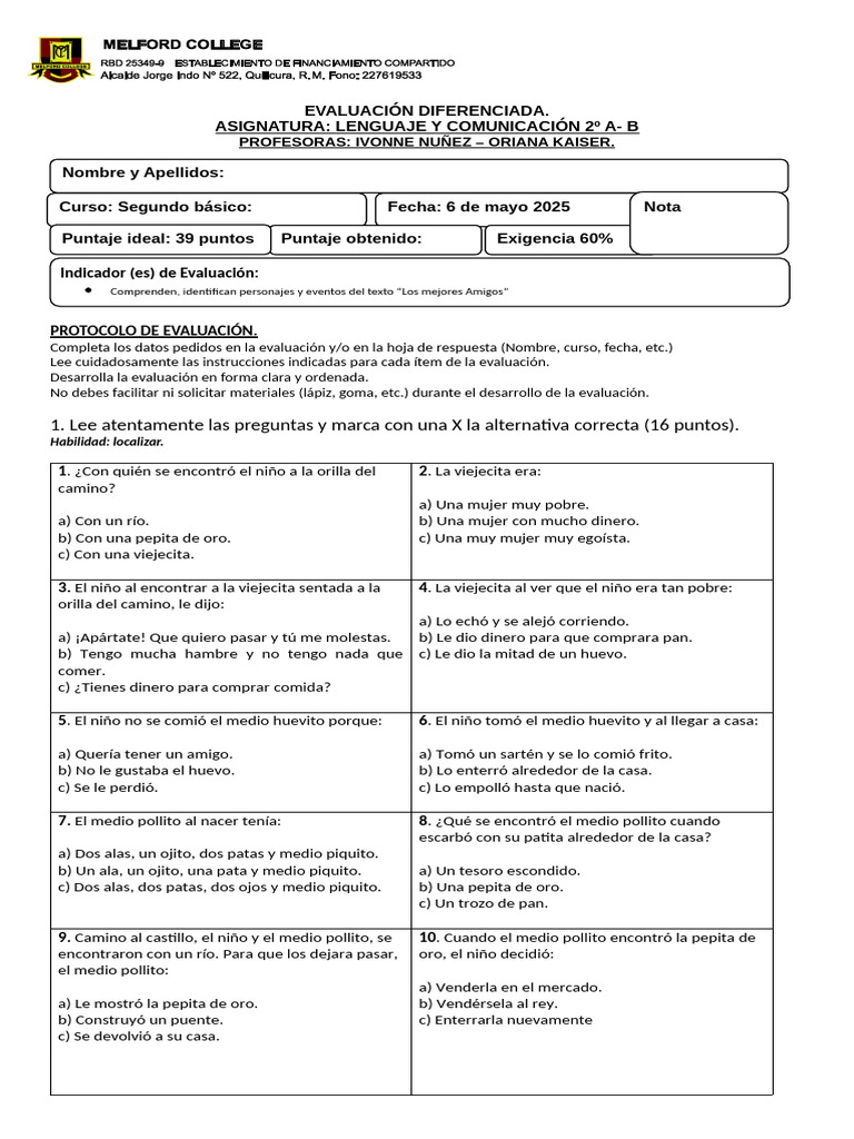 El Medio Pollito 6 de Mayo Diferenciada | PDF