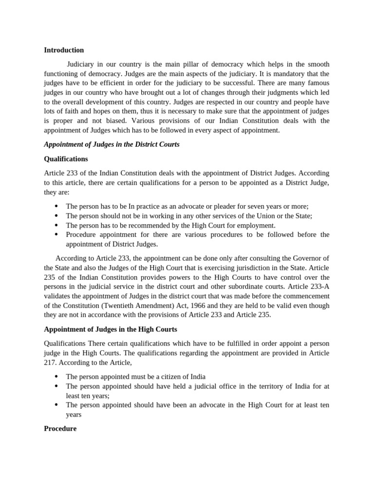 Appointment of Judges | PDF | Supreme Court Of India | Supreme Court Of ...