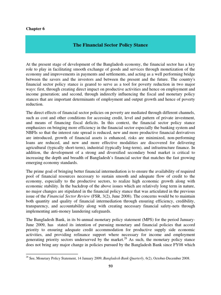 The Financial Sector Policy Stance | PDF | Basel Ii | Bond Market