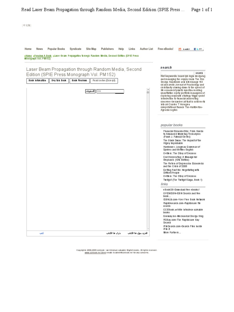 Preview 0819459488 Laser Beam Propagation Through Random Media Second ...