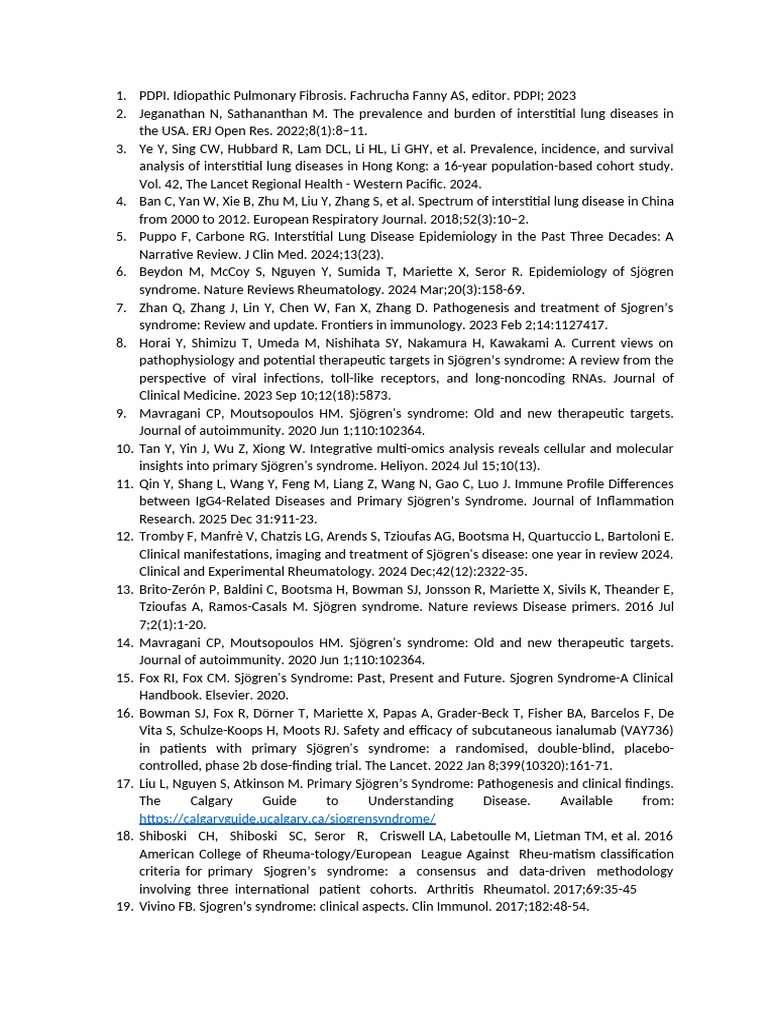 daftar pustaka Refrat sjorgen syndrome | PDF | Rheumatology | Clinical Medicine