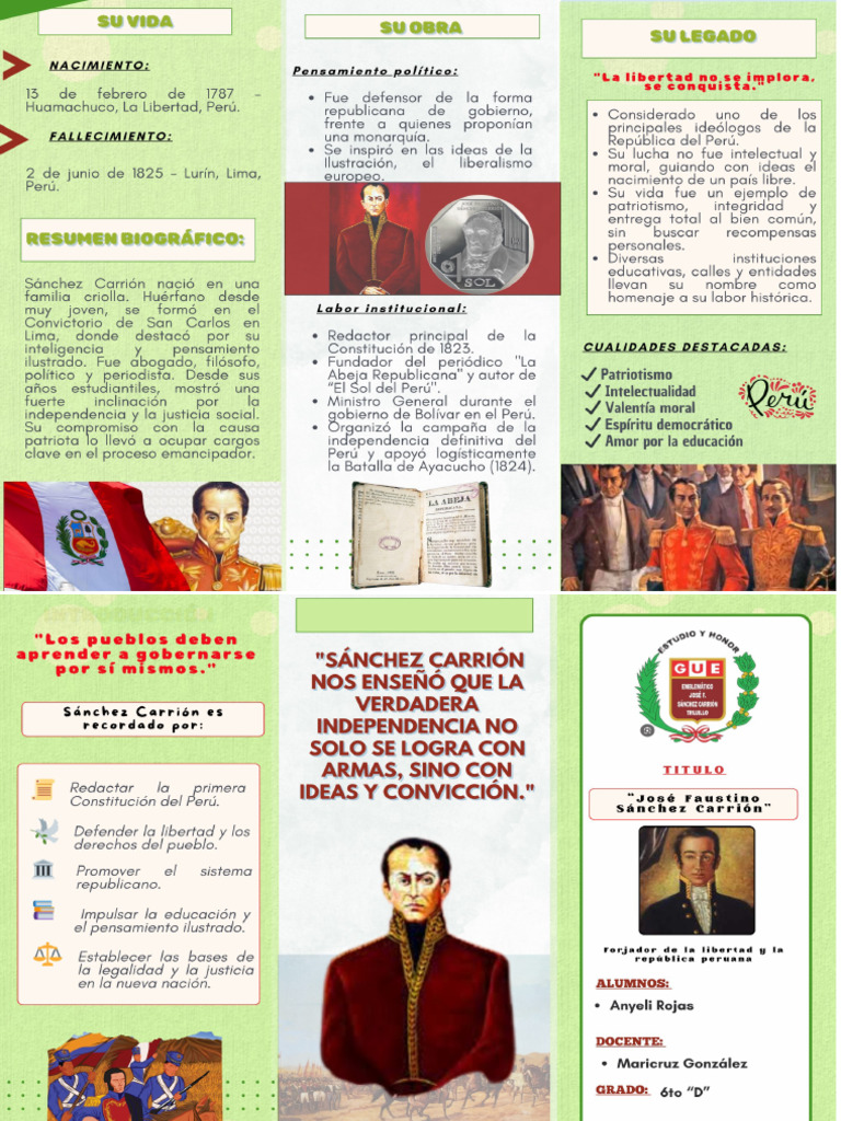 Triptico. Vida y Obras de Jose Faustino Sanchez Carrión | PDF