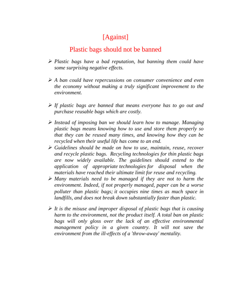 Plastic Bag Ban | PDF