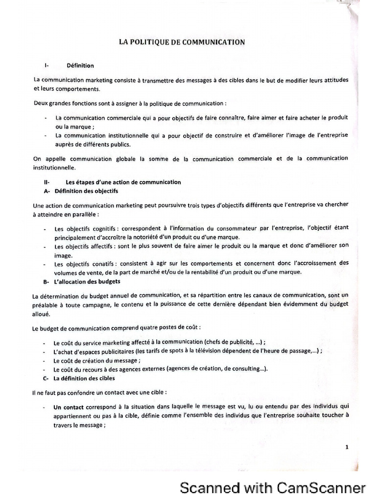 Politique de Communication (Merka) CPGE OR Whaterver | PDF
